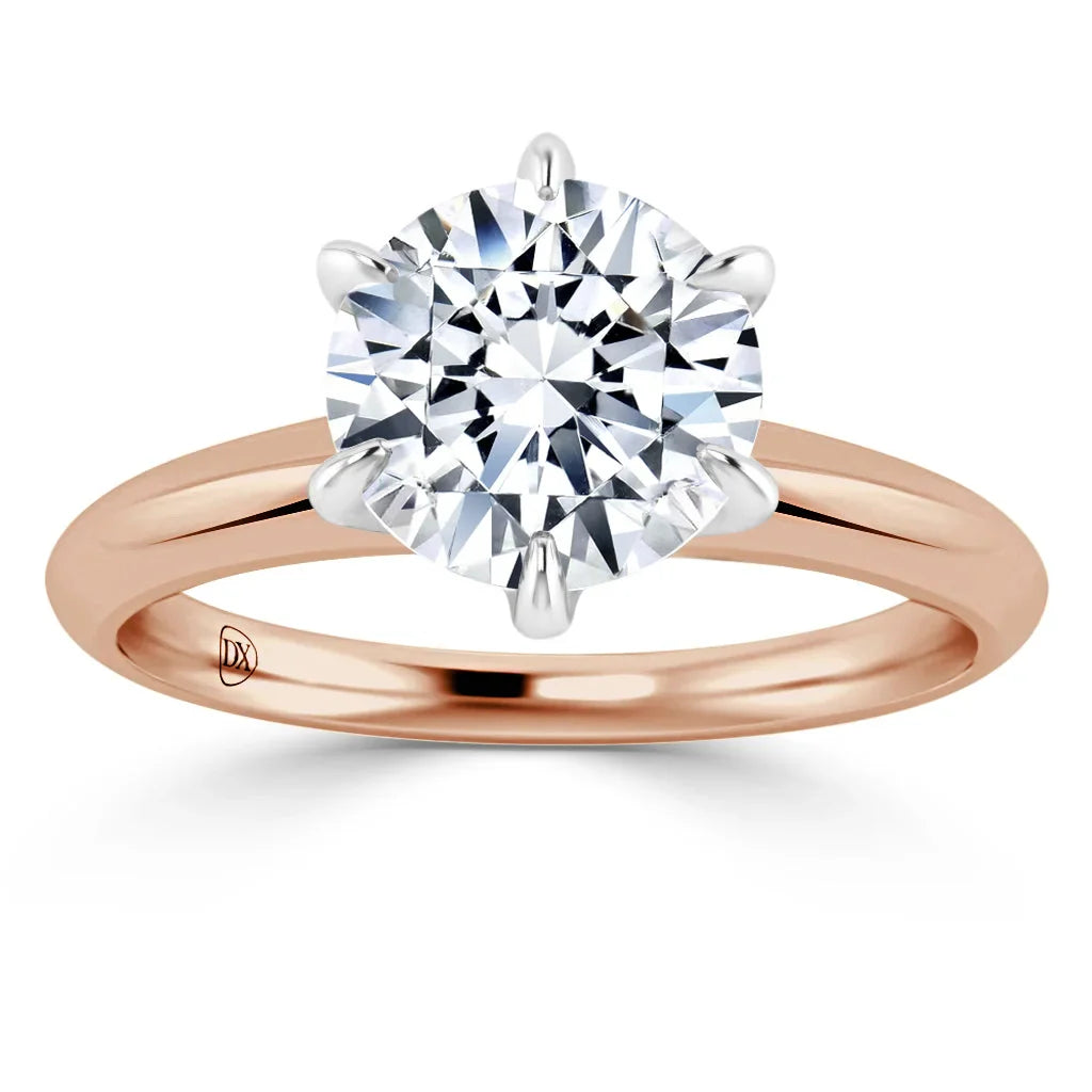 Lucy - 18ct Rose Gold Round Engagement Ring | DX Diamonds