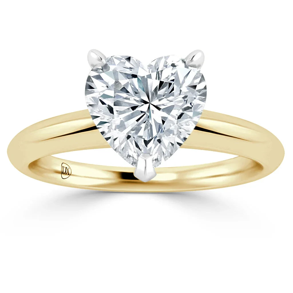 Lucy - 18ct Yellow Gold Heart Engagement Ring | DX Diamonds
