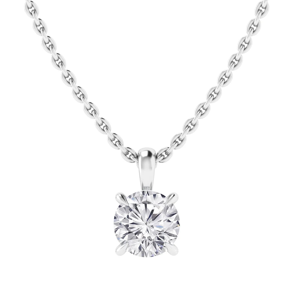 Lillian - ct - Platinum Round Diamond Necklace | DX Diamonds