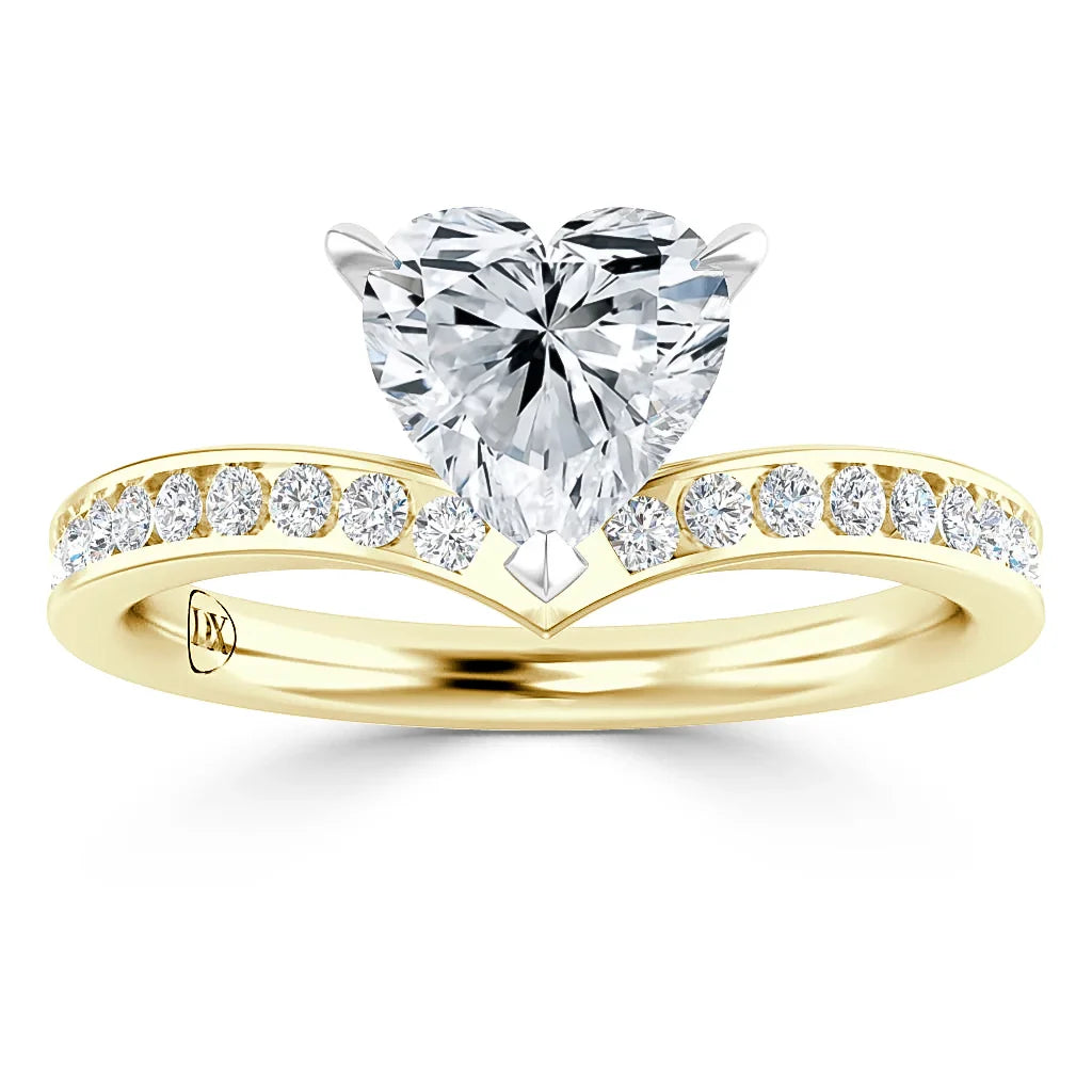 Tiara - 18ct Yellow Gold Heart Engagement Ring | DX Diamonds