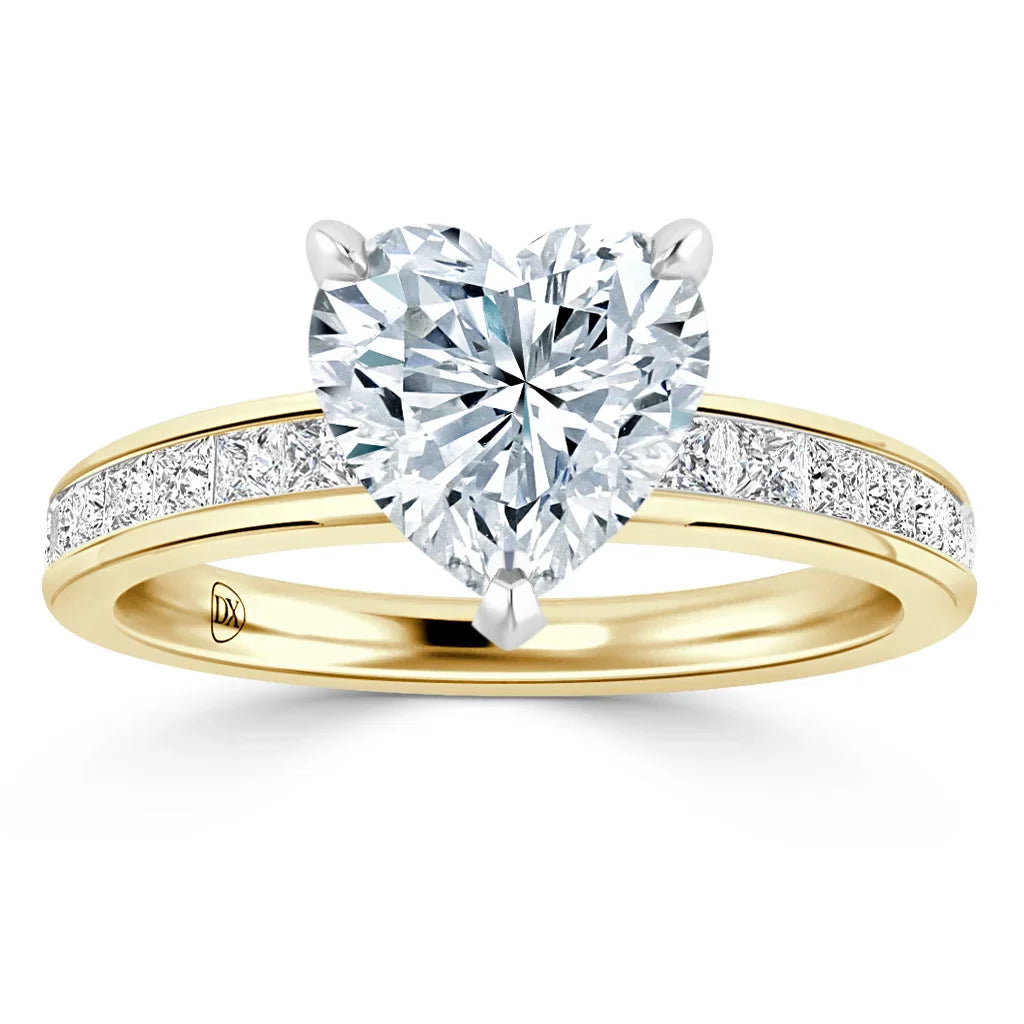 Amelia - 18ct Yellow Gold Heart Engagement Ring | DX Diamonds