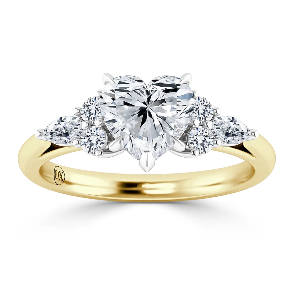 Maya - 18ct Yellow Gold Heart Engagement Ring | DX Diamonds