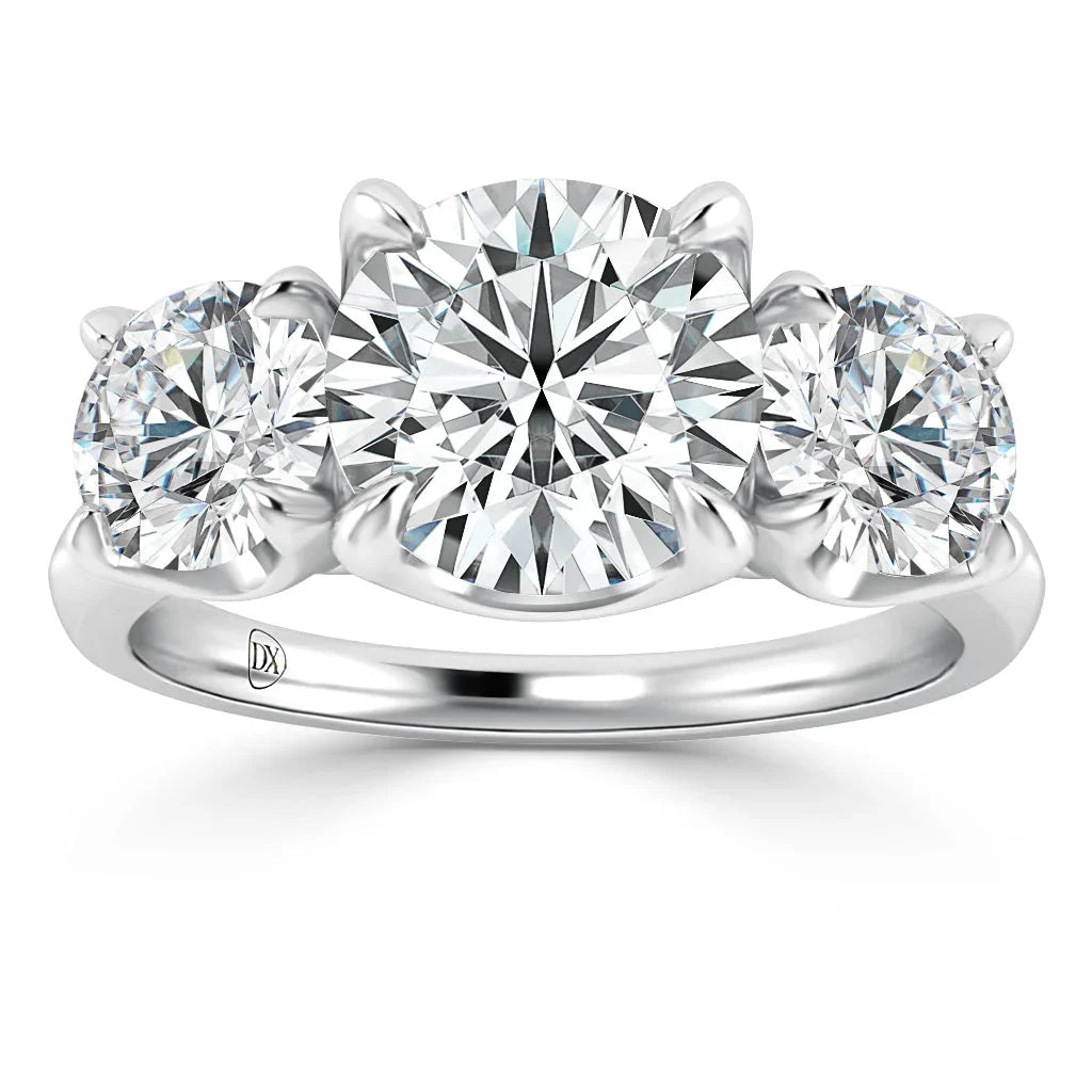 Emily - Platinum Round Engagement Ring | DX Diamonds