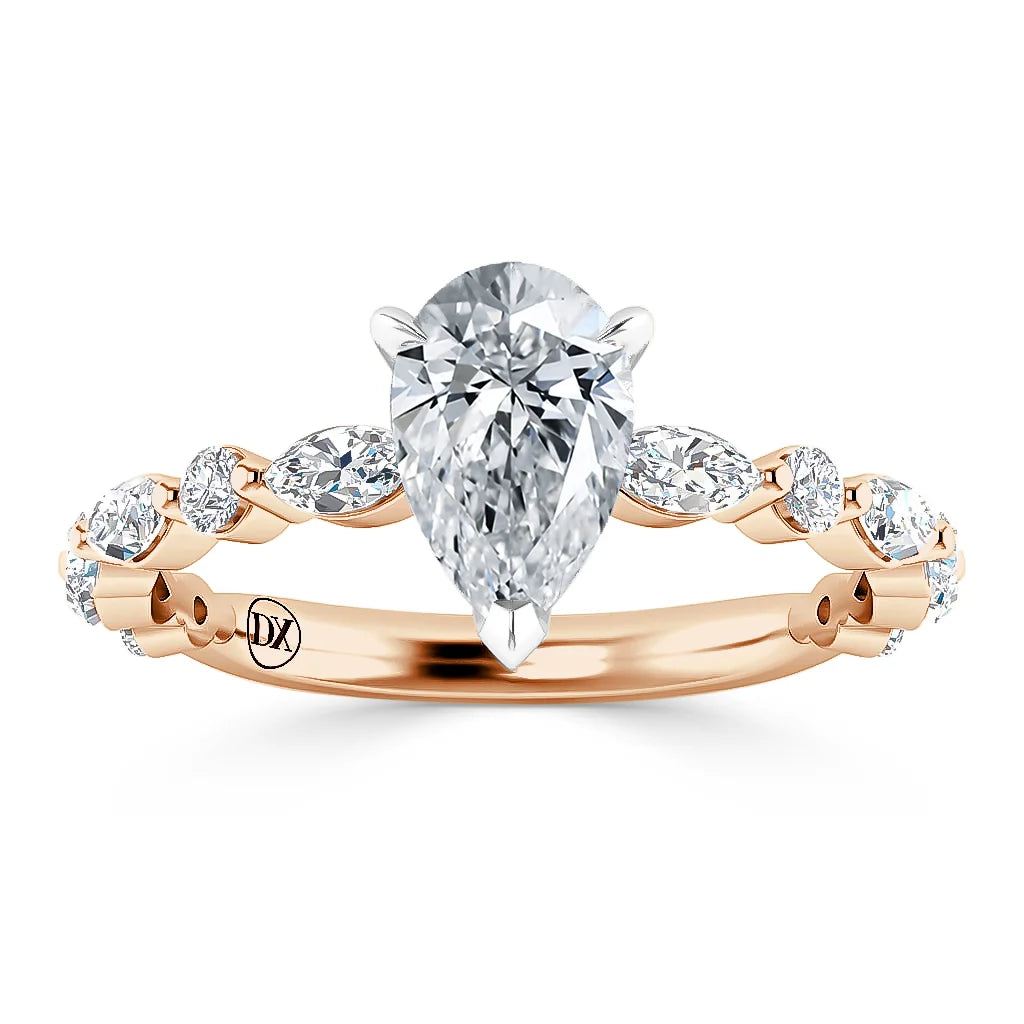Katerina - 18ct Rose Gold Pear Engagement Ring | DX Diamonds
